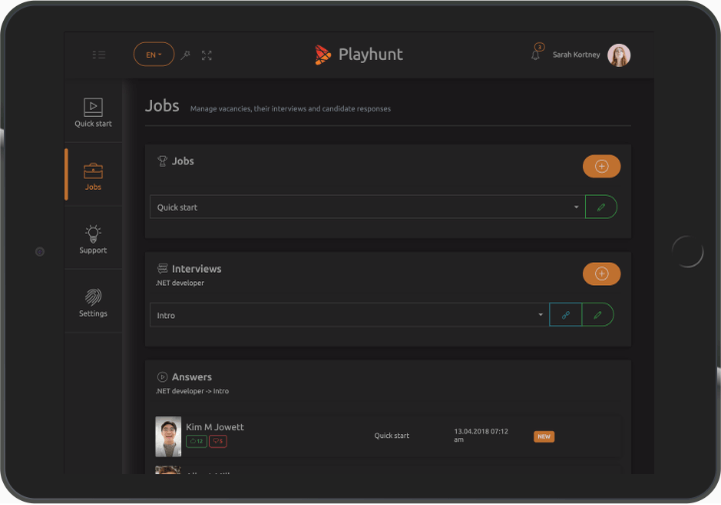 Online hiring video interviews | Playhunt