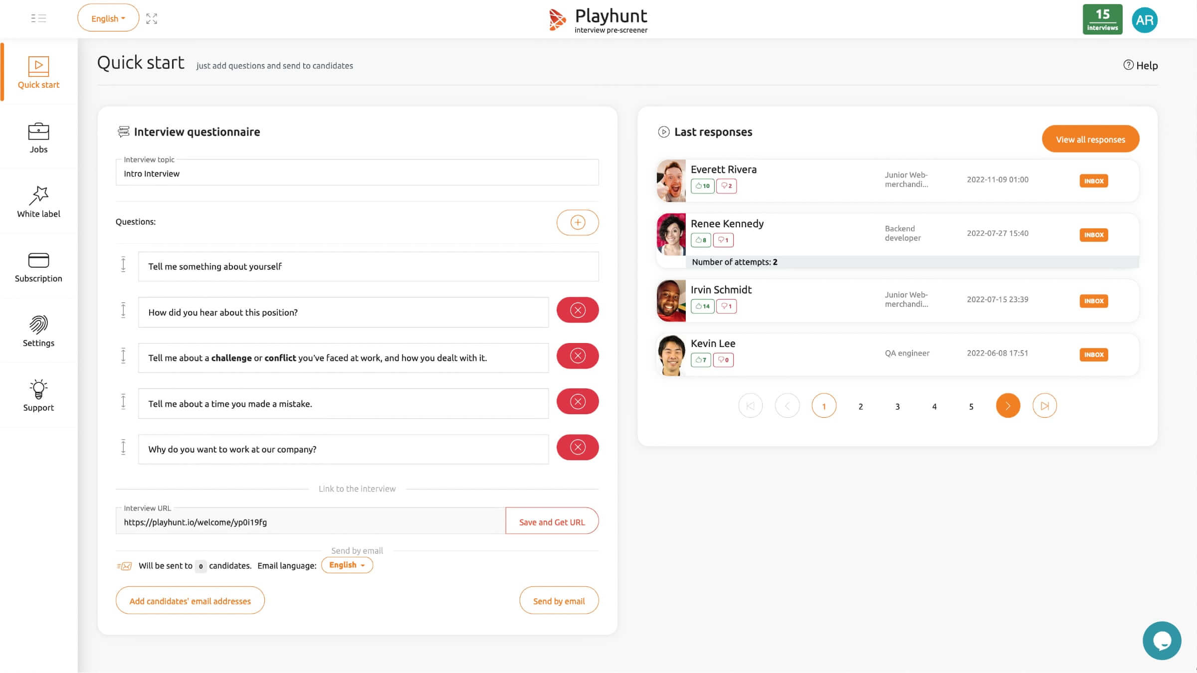 Online hiring video interviews | Playhunt